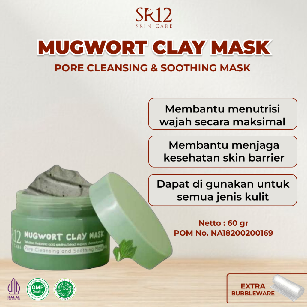 Jual Mugwort Clay Mask SR12 Masker Wajah Jerawat Dan Kusam Bpom Viral Korea Charcoal | Shopee ...