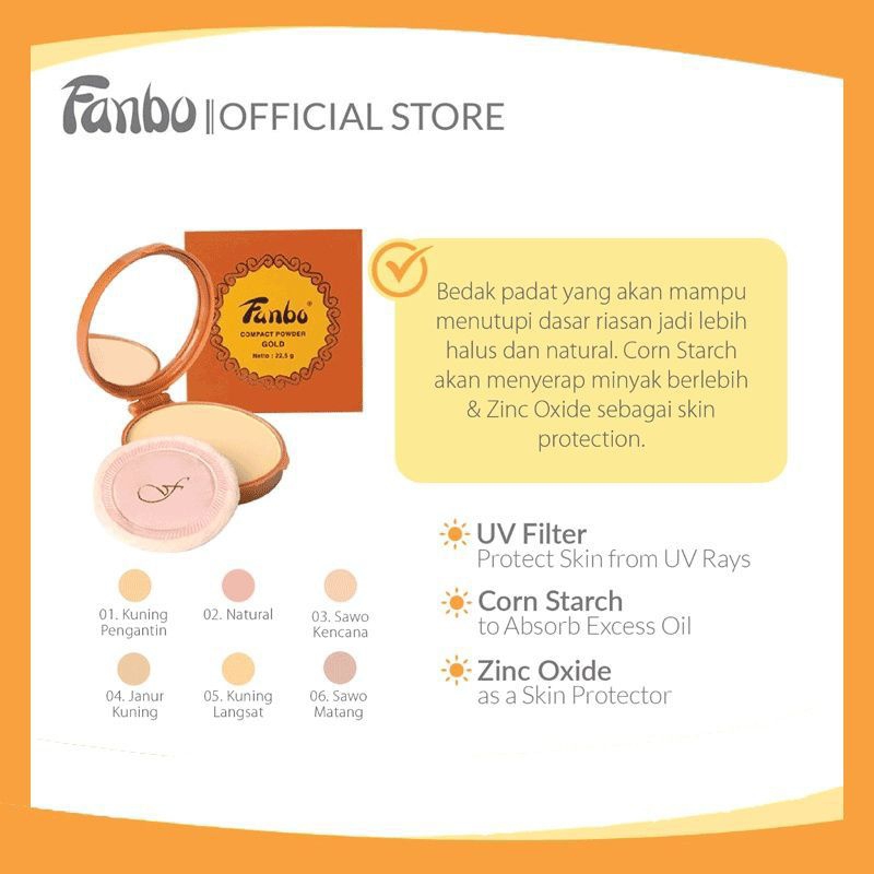Jual Fanbo Compact Powder Gold / Fanbo Gold / Fanbo Bedak Padat Jadul ...