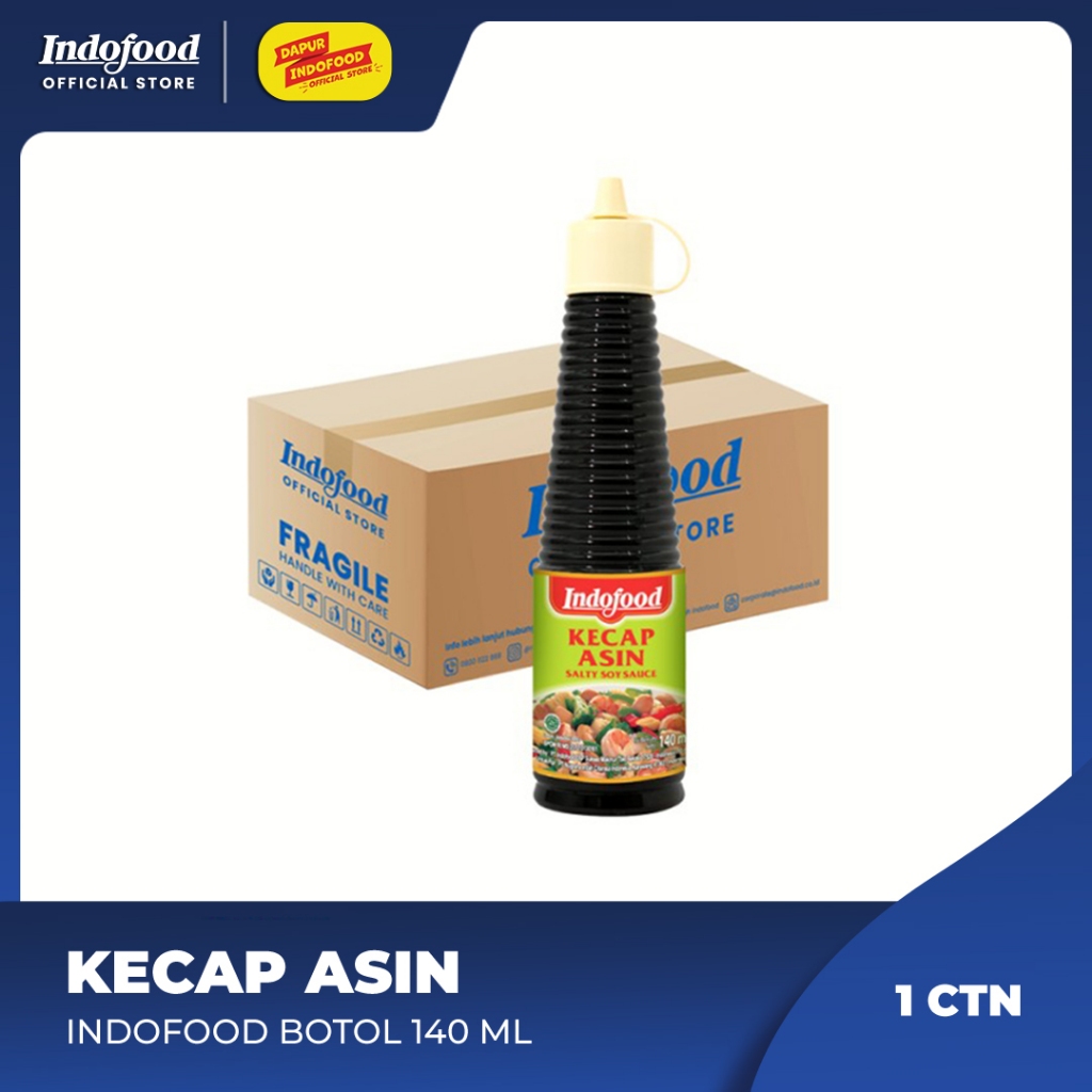 Jual 1 ctn - Kecap Asin Indofood Botol 140 ml | Shopee Indonesia