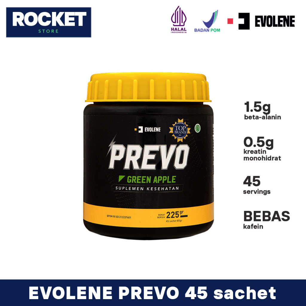 Jual EVOLENE Prevo Pre-Workout 175 gram (25 serving) & 225 gram (45 ...