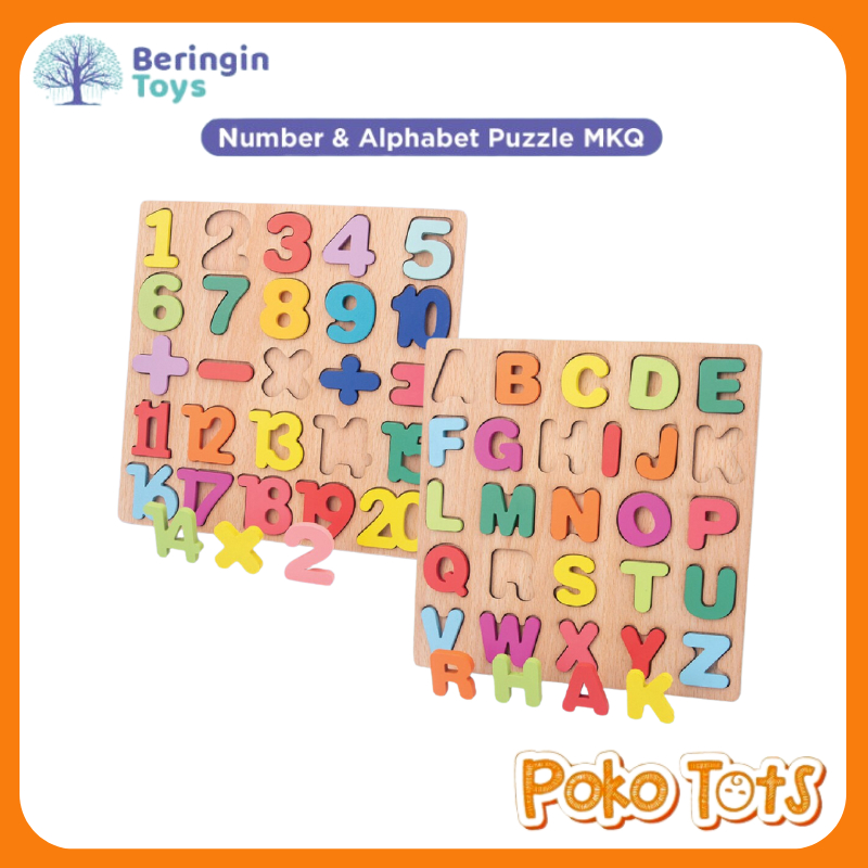 Jual Beringin Toys MKQ Alphabet & Number Wooden Puzzle Mainan Edukasi ...
