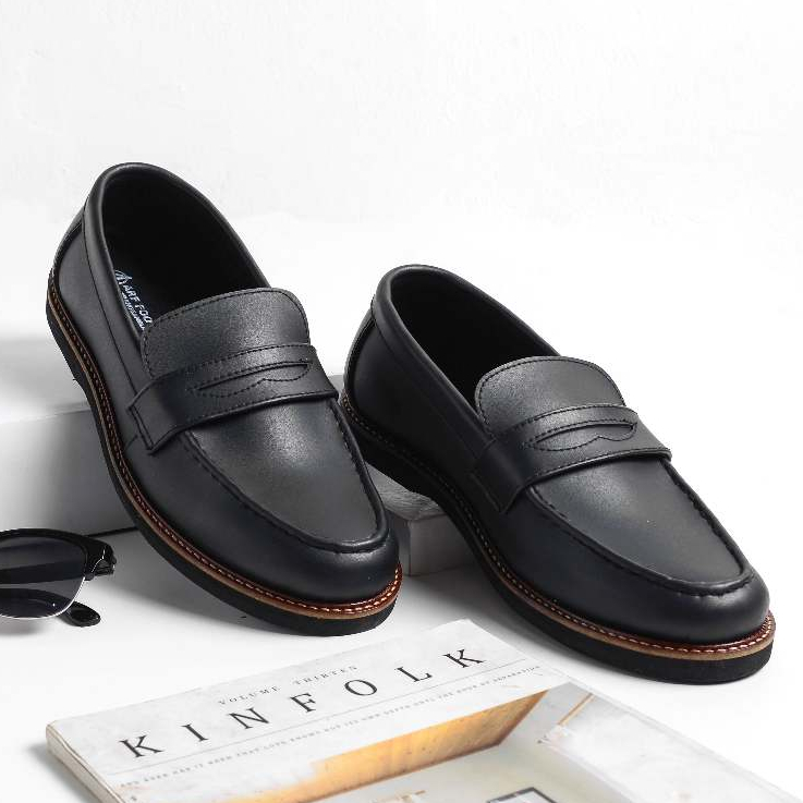 Jual ALPINE BLACK - Sepatu Loafers Pria Casual Formal Kulit Kerja ...