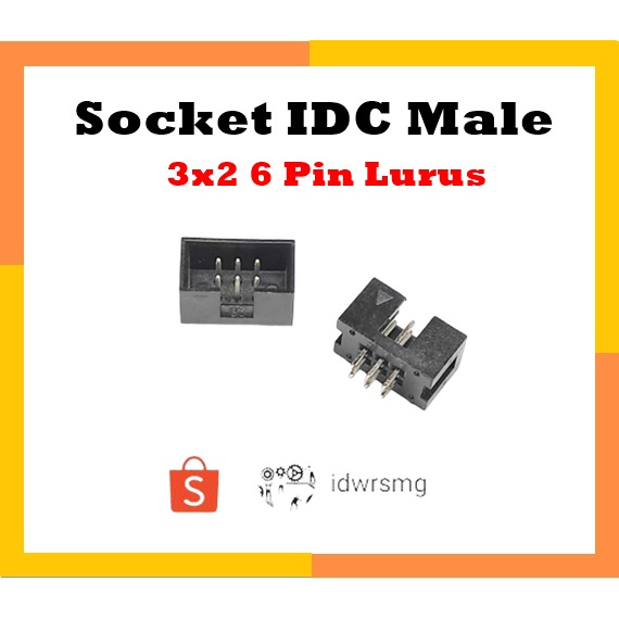 Jual DC3-6P SOCKET SOKET PIN IDC 2x3 6PIN Bengkok BOX HEADER MALE ...