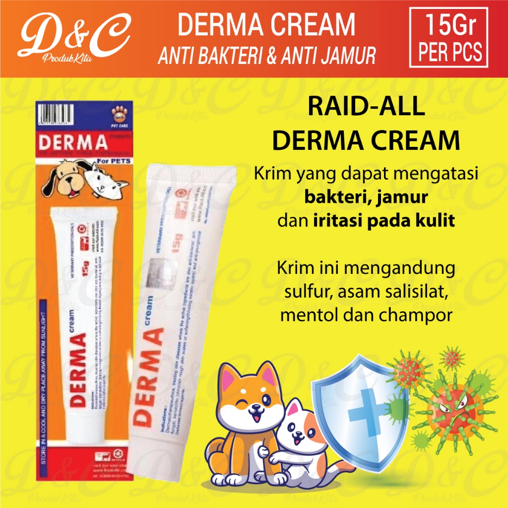 Jual Derma Cream Obat Salep Kulit Kucing Anjing Anti Bakteri Jamur ...