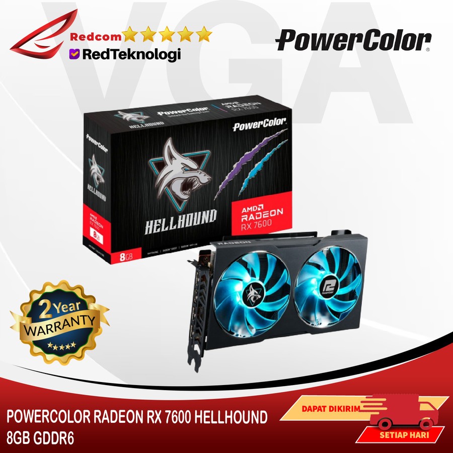 Jual POWERCOLOR RADEON RX 7600 HELLHOUND 8GB GDDR6 | Shopee Indonesia