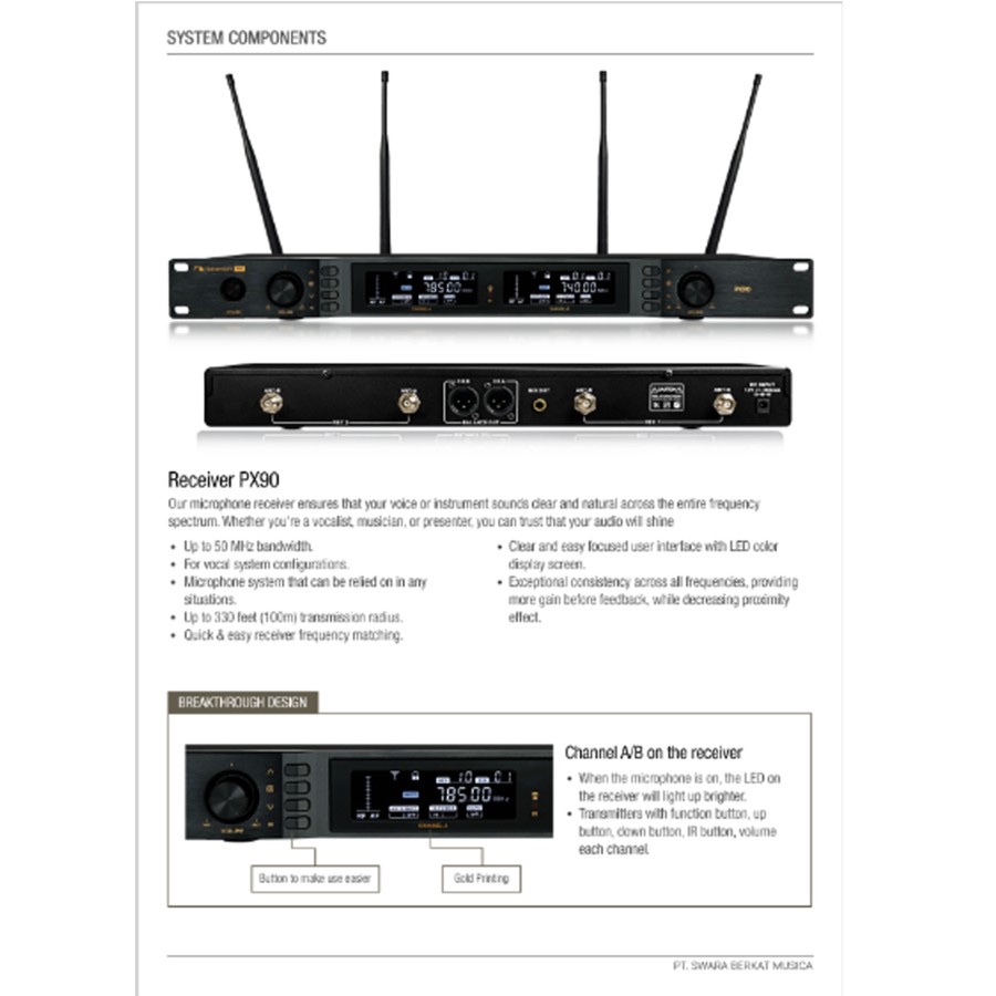 Jual Nakamichi PX90 / PX-90 / PX 90 TRUE DIVERSITY WIRELESS MICROPHONE SYSTEM | Shopee Indonesia