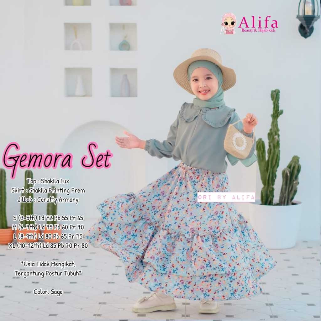 Jual Shopakids Milea Dress kids | Setelan Gamis Anak dan Hijab katun Toyoba. Gemora Set Kids ...