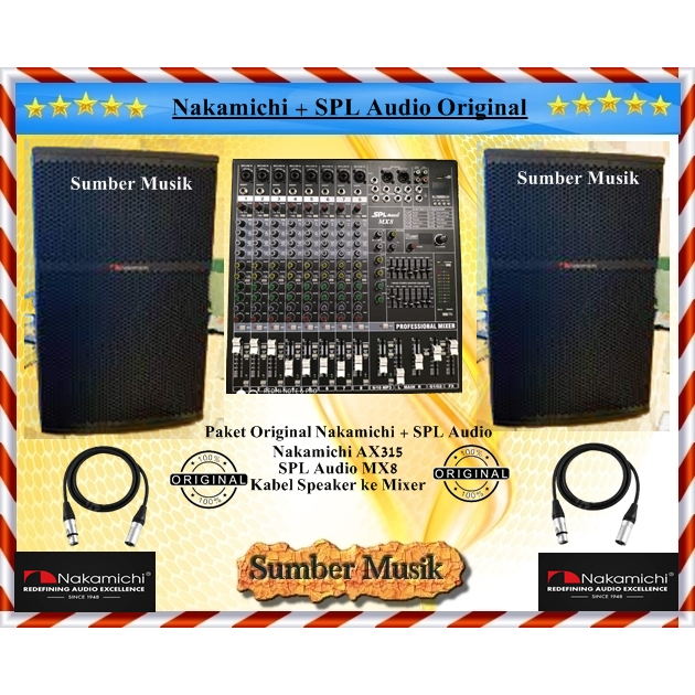 Jual Paket Original Mixer SPL Audio MX 8 dan Speaker Aktif Nakamichi AX 315 | Shopee Indonesia