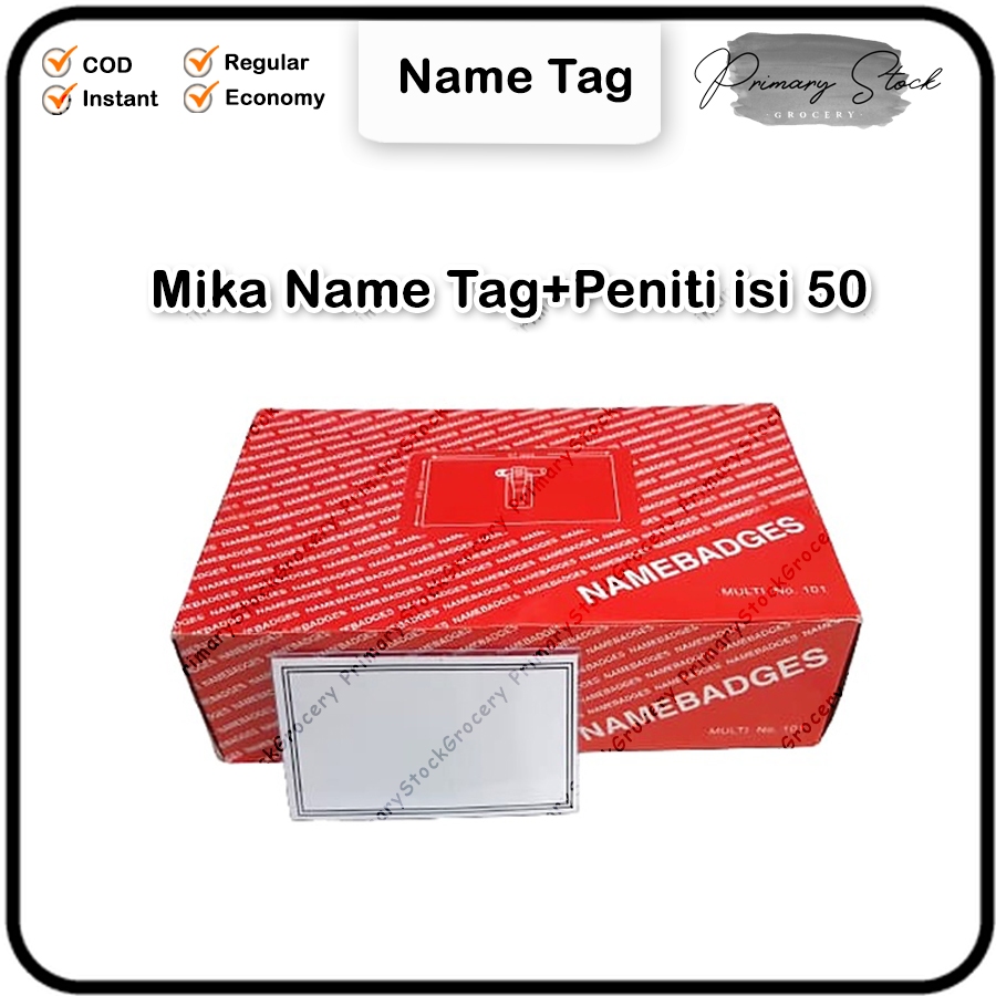 Jual Namebadges Nametag Multi Card 50 Pcs Name Tag Saku Jepit Peniti ...