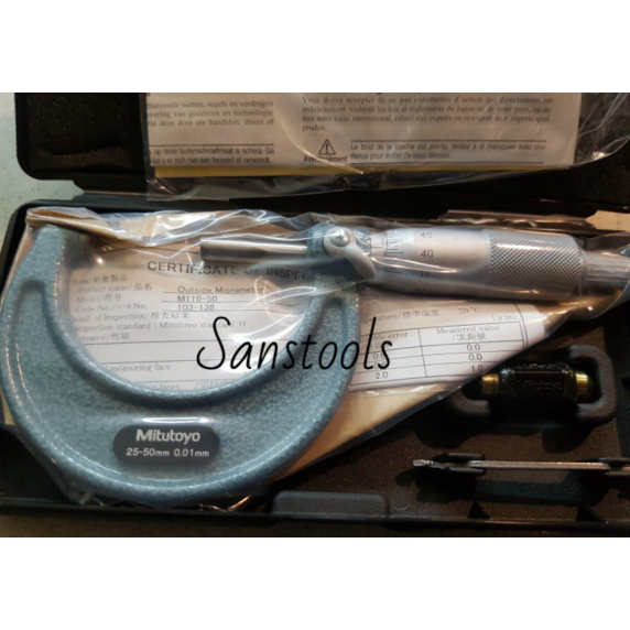 Jual mikrometer outside micrometer 25-50mm MITUTOYO 103-138 ukur ketebalan Berkualitas | Shopee ...