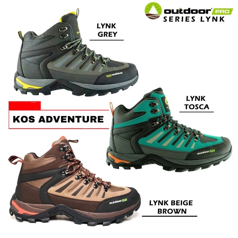 Jual Sepatu Hiking Outdoor Pro LYNK Warna Beige Orange - Sepatu Gunung ...