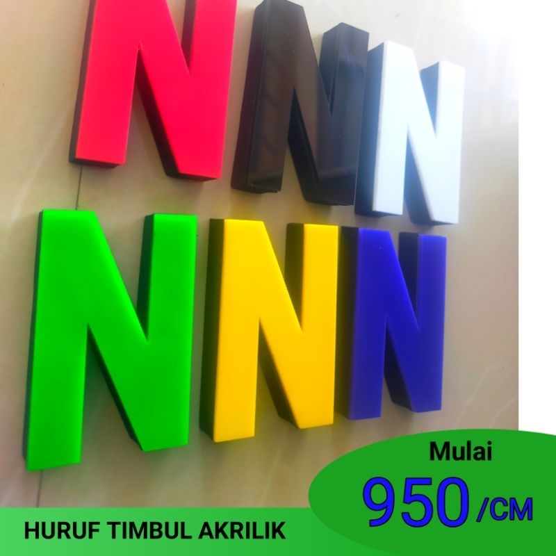 Jual Huruf timbul akrilik warna spon custom ukuran | Shopee Indonesia