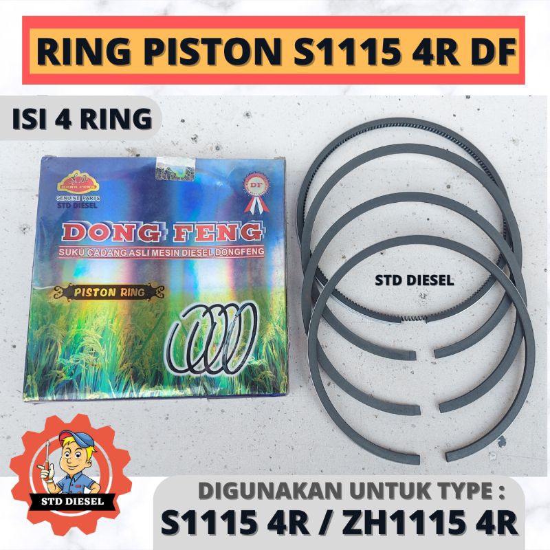 Jual RING PISTON S1115 4R MERK DONG FENG RENG SEHER SEKER ISI 4 RING S1115 4R DONG FENG DF ...