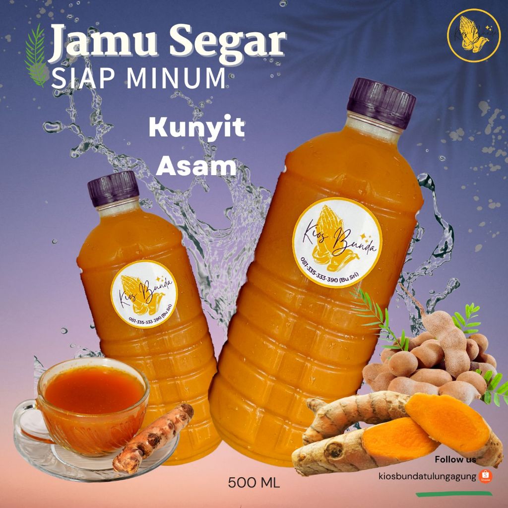 Jual Kunyit Asam Botol Jamu Segar Siap Minum - Imun Booster 500ml ...
