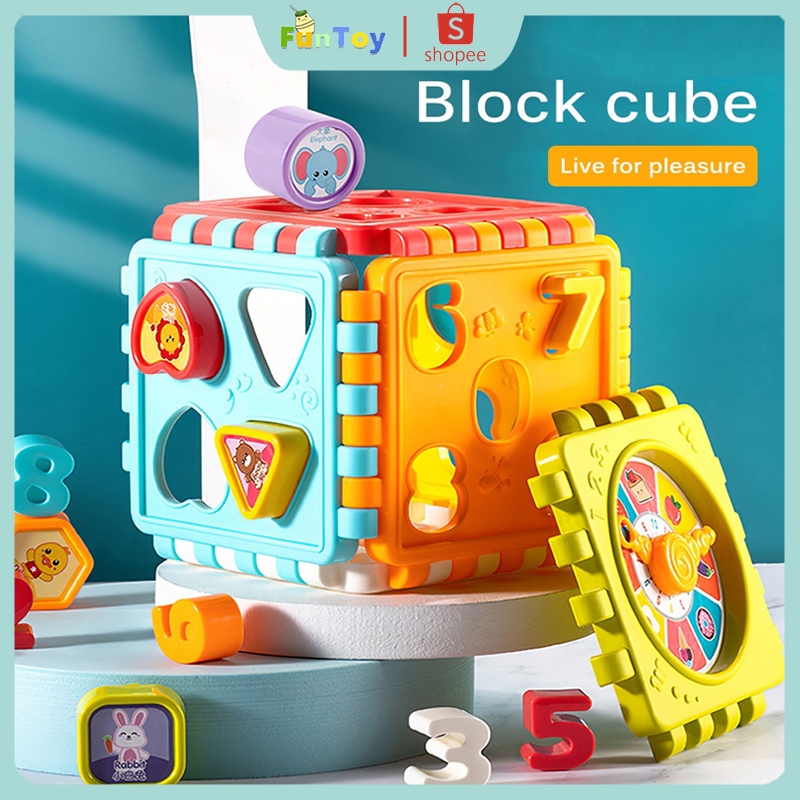 Jual FUNTOY Mainan Anak Puzzle 6 Sisi Mainan Mencocokan Bentuk Dengan ...