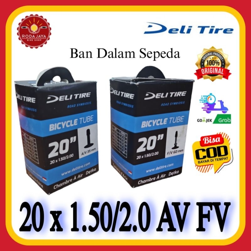 Jual DELI TIRE 20 x 1.50/2.0 AV35mm FV60mm Ban Dalam Sepeda | Shopee Indonesia