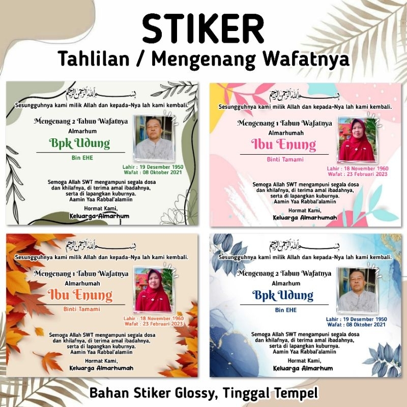 Jual Stiker Tahlilan / Haul / Mengenang Wafatnya | Shopee Indonesia