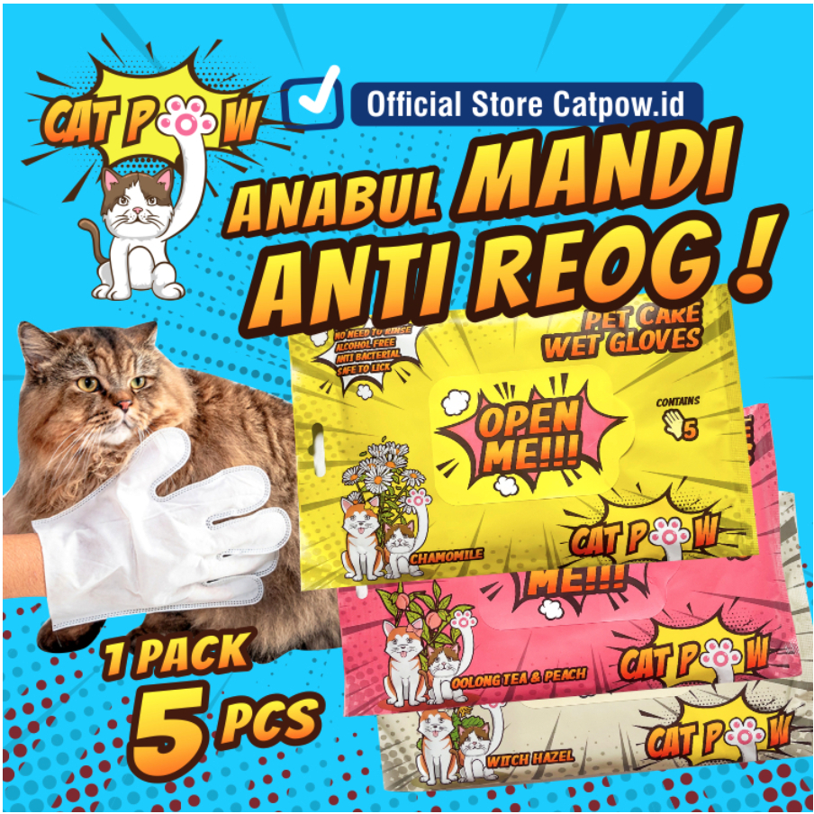 Jual Pet Care Wet Gloves Catpow Sarung Tangan Mandi Kucing | Shopee ...