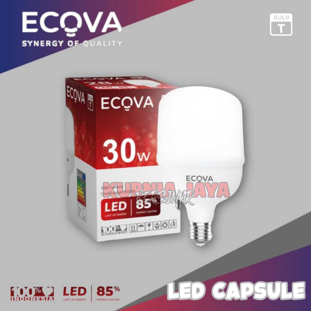 Jual ECOVA Tabung Kapsul Lampu LED 30W E27 Sinar Putih | Shopee Indonesia