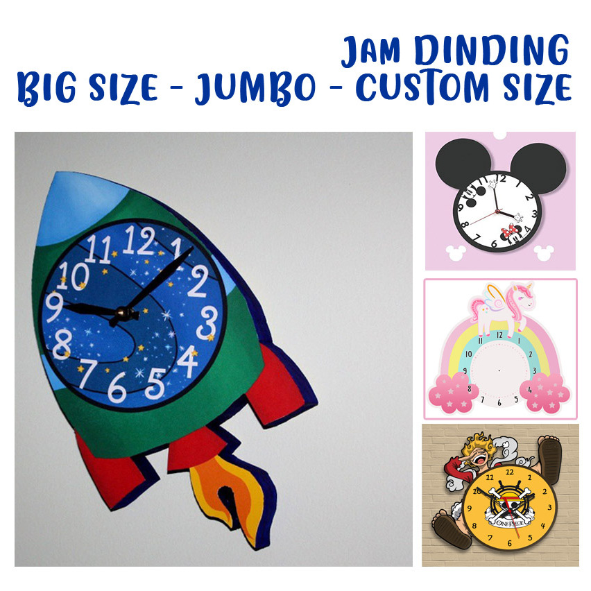 Jual Jam Dinding Custom Size BIG SIZE ukuran JUMBO 40cm 50cm 60cm ...