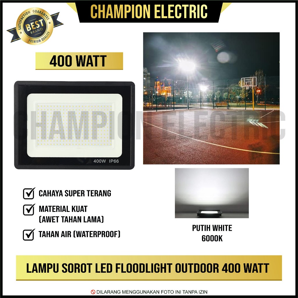 Jual Lampu Sorot LED 400W Flood Light Tembak Outdoor 400 Watt | Shopee Indonesia