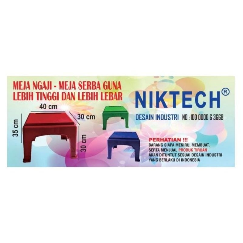 Jual MEJA NGAJI PLASTIK LEBIH BESAR MEREK NIKTECH PECKING FREE KARDUS | Shopee Indonesia