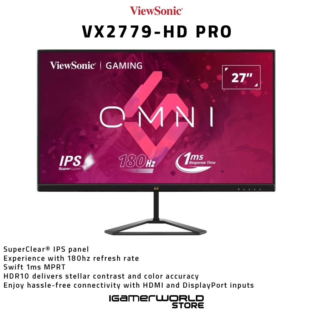 Jual Viewsonic VX2779 HD Pro 180Hz 27" IPS Gaming Monitor | Shopee Indonesia