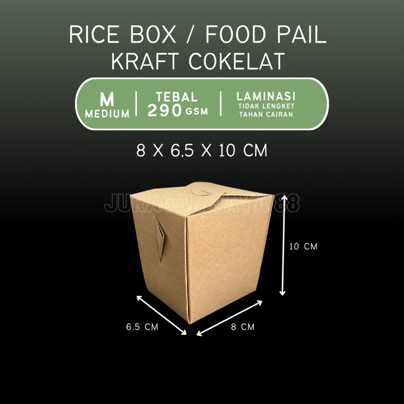 Jual Paper Rice Box | Paper Box | Kotak Makan | Food Pail Laminasi ...