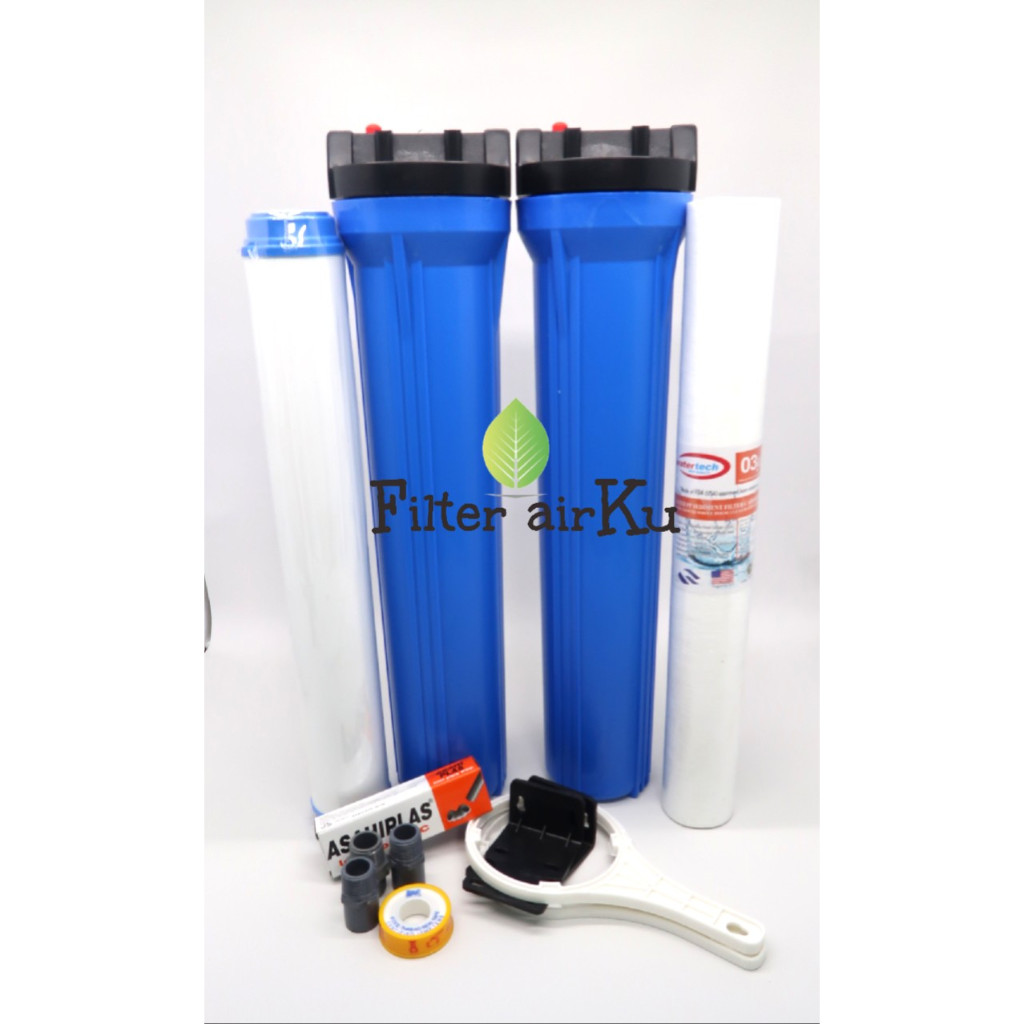 Jual Paket Filter air PDAM Housing 20 inch - PP + GAC | Shopee Indonesia