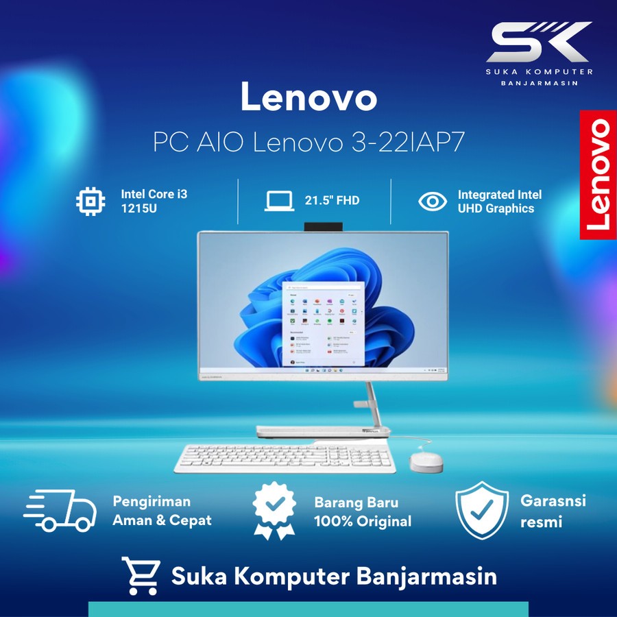 Jual Lenovo IdeaCentre AIO 3-24IAP7 /Core i3-1215U/8GB/512GB SSD/W11+OHS | Shopee Indonesia