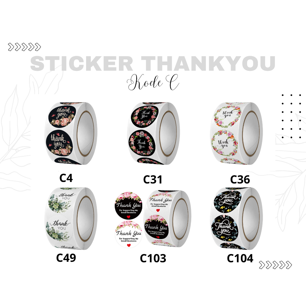 Jual STICKER THANKYOU 500 PCS STIKER THANKYOU 1 ROLL LABEL MAKANAN ...