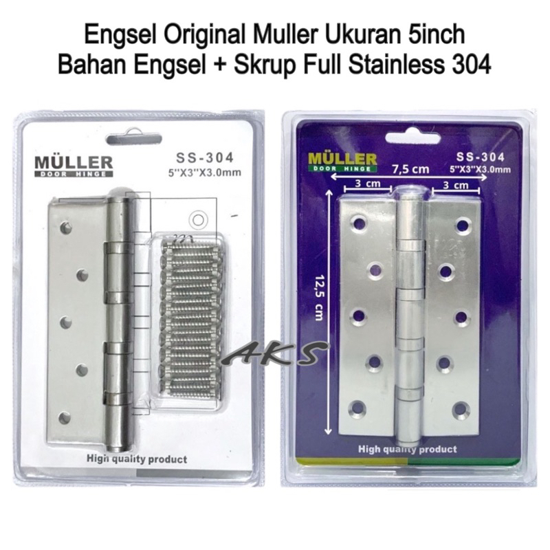Jual Engsel Muller 5 inch 4 inch 3 inch Stainless 304 Original Engsel ...