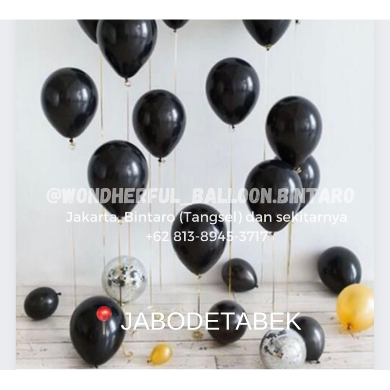 Jual Balon hitam doff sudah include gas | Shopee Indonesia
