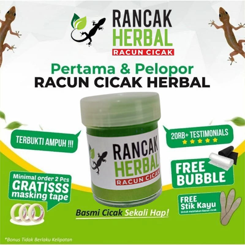 Jual Racak Herbal Pembasmi cicak/Racun Cicak Herbal FREE MASKING TAPE ...