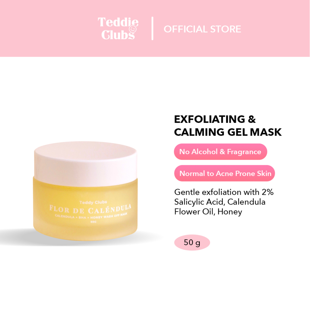 Jual Teddy Clubs Flor de Calendula Mask | Masker Eksfoliasi Bentuk Gel ...