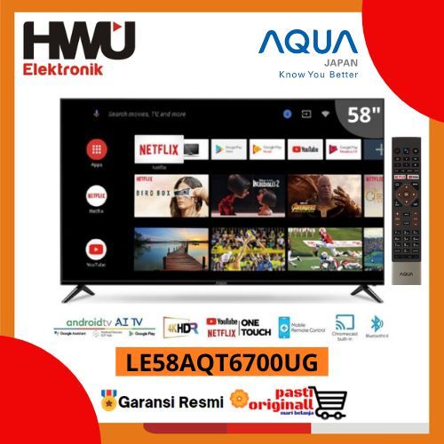 Jual AQUA 58AQT6700 LED TV 58 Inch UHD 4K ANDROID LE58AQT6700UG | Shopee Indonesia