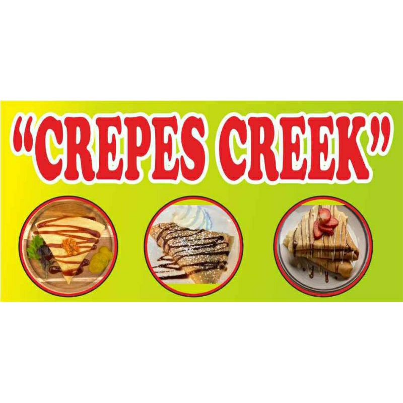 Jual spanduk crepes creek ukuran 100x 70 cm | Shopee Indonesia