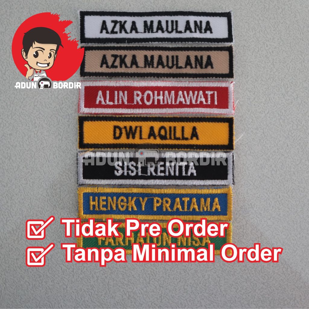 Jual Bet Nama Bordir Untuk Baju Seragam Sekolah Bisa Satuan | Shopee ...
