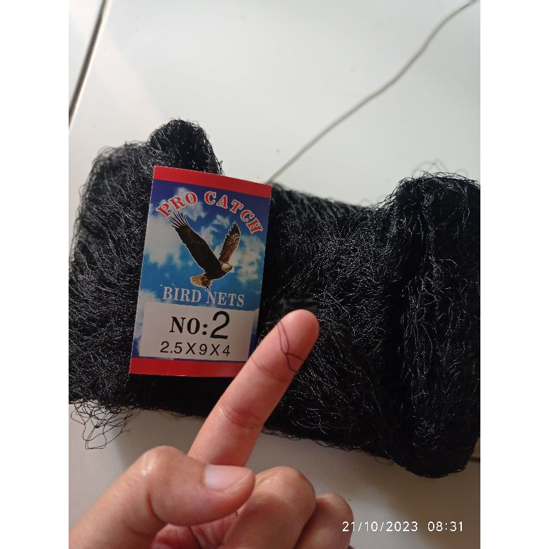 Jual jaring burung SIAP PAKAI nilon 2.5x9x4 no 2 lubang 1 jari jaring ...