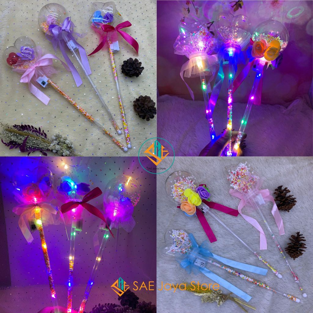Jual SAE - MAINAN TONGKAT PERI LAMPU MAGIC MOTIF LOVE BINTANG DAN BULAT ...