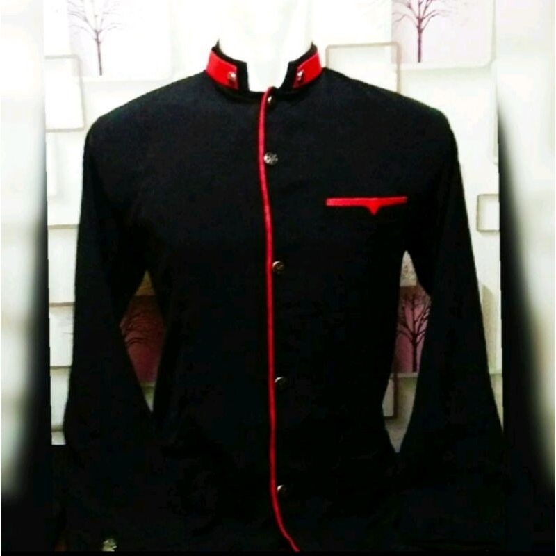 Jual Baju Jasko Polos Warna Hitam Lis Merah Terbaru Exclusive | Shopee ...
