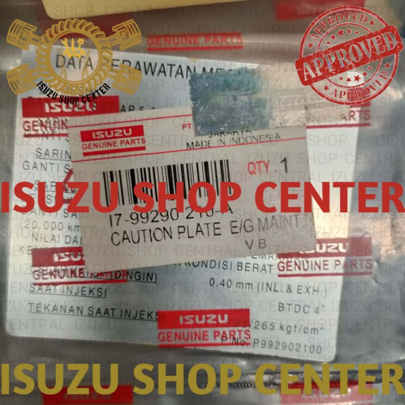 Jual STIKER STICKET DECAL PLAT PERINGATAN ISUZU ELF ORIGINAL | Shopee ...