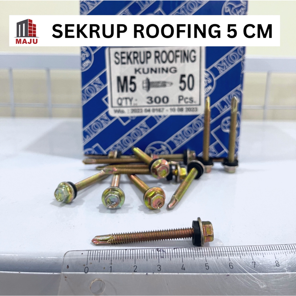 Jual [1 pc] Sekrup Roofing / Skrup Baut Spandek / SDS M5x50 5 cm - LION ...