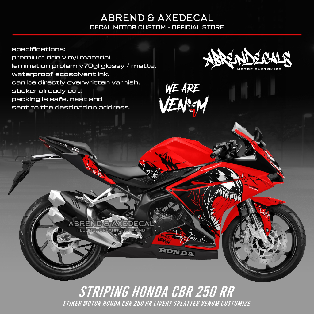 Jual STRIPING CBR 250 RR VENOM DESIGN CUSTOM VARIASI / STIKER MOTOR ...