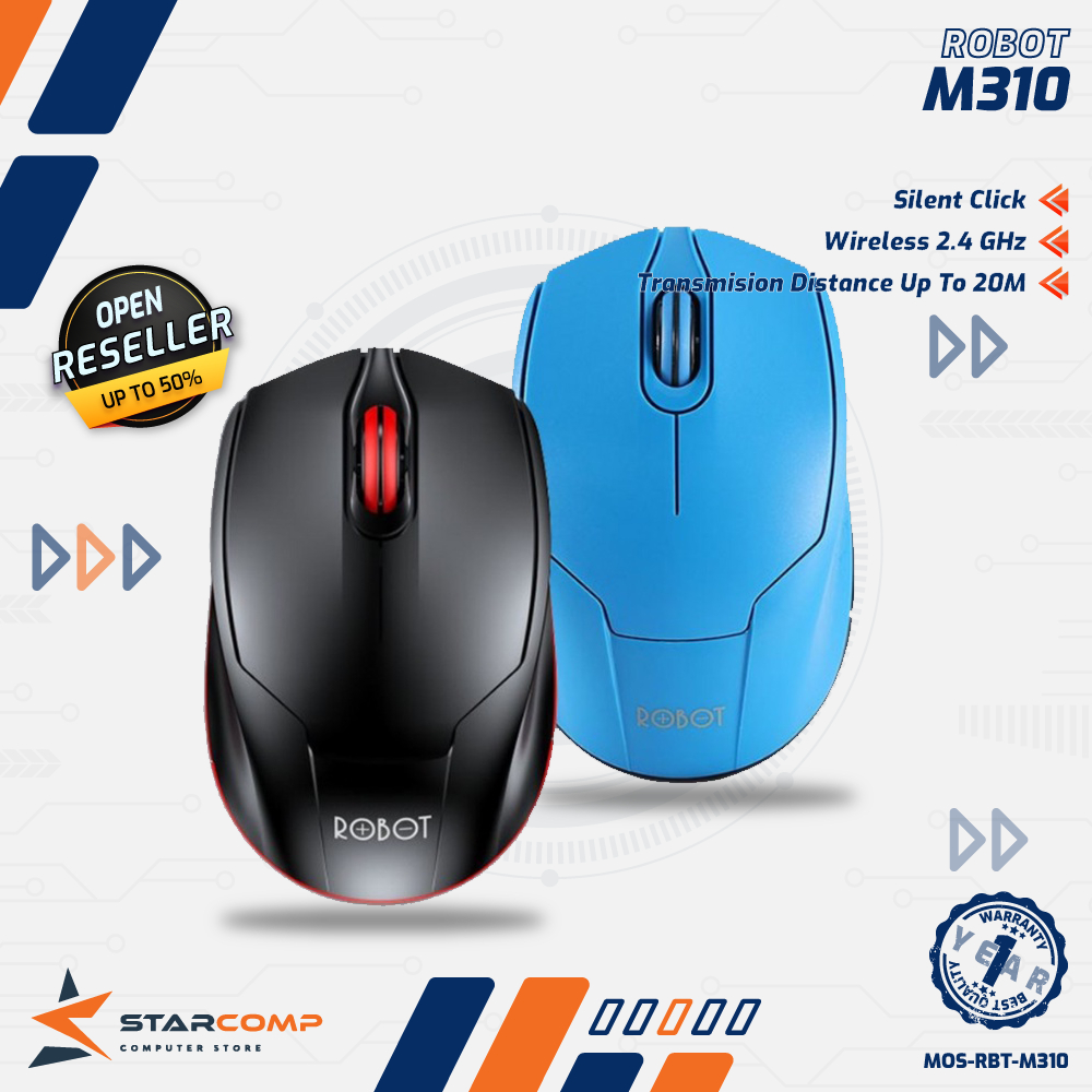 Jual Mouse Wireless ROBOT M310 2.4 GHz Optical Mouse Garansi Resmi ...