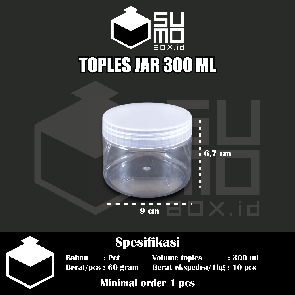 Jual Toples Jar Plastik Silinder 300ml Bening / Toples Tabung Bulat ...