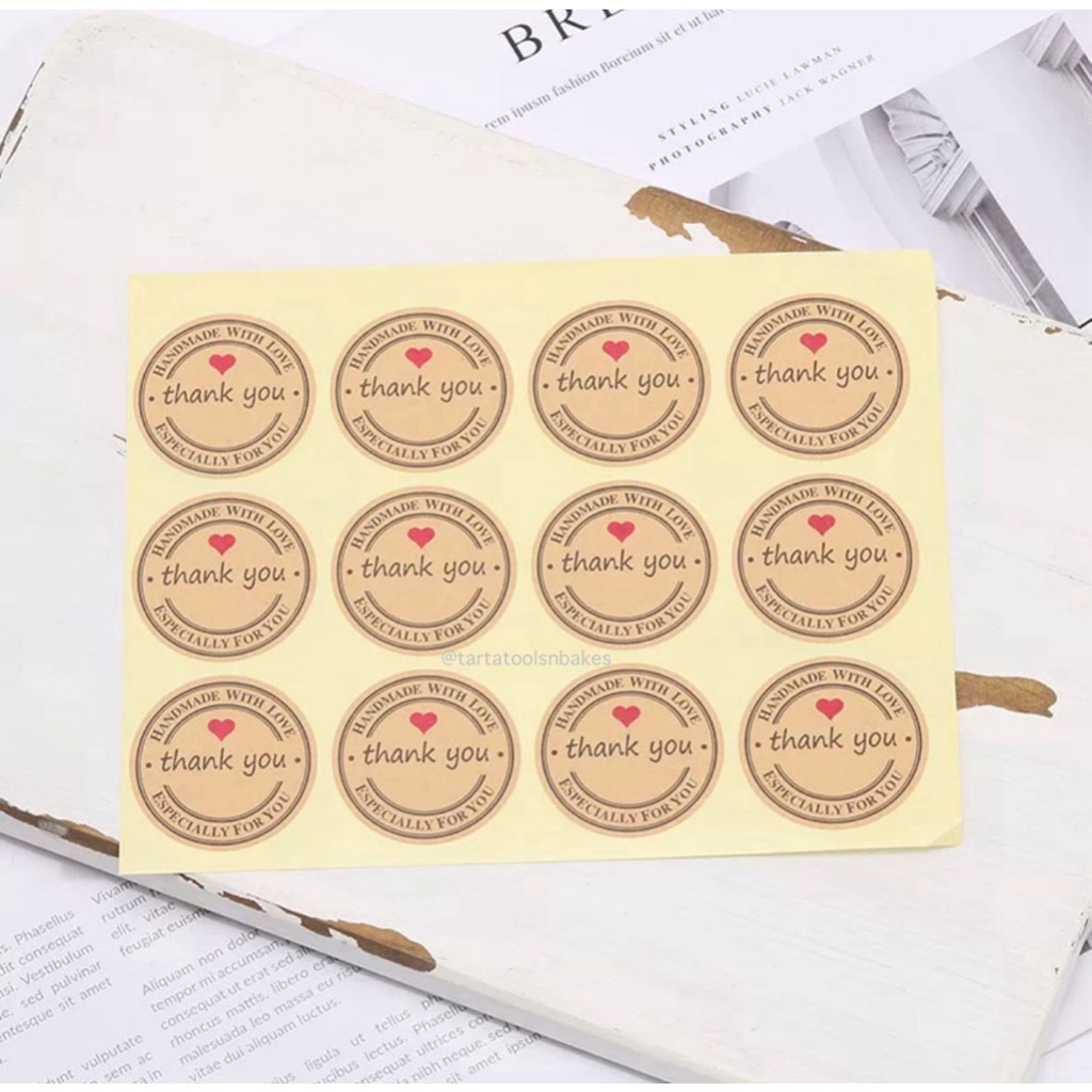 Jual Sticker Handmade With Love Thankyou Kotak Cup Cake | Hampers Kue ...