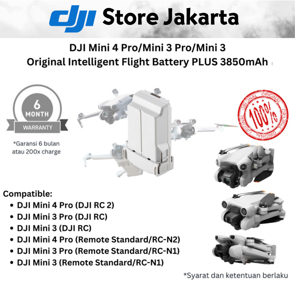 Jual Battery Baterai PLUS DJI Mini 4 Pro Mini 3 Pro Mini 3 3850mAh | Shopee Indonesia