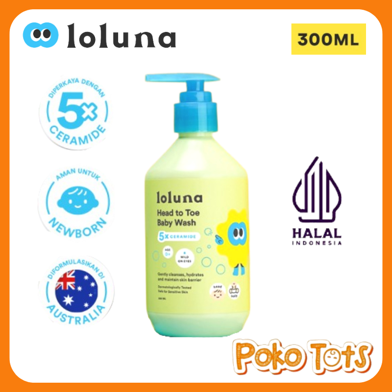 Jual Loluna Head to Toe Baby Wash 300ml Shampoo dan Sabun Mandi Bayi ...