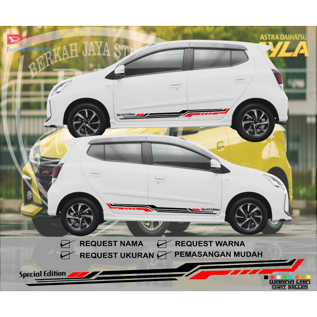Jual STIKER CUTTING LIST BAWAH MOBIL AYLA AGYA STICKER UNIVERSAL ...